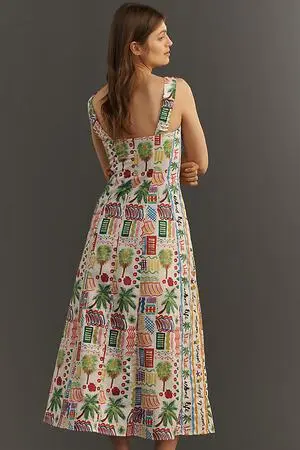 Celiab Bunya Sleeveless Maxi Dress - Green Pattern