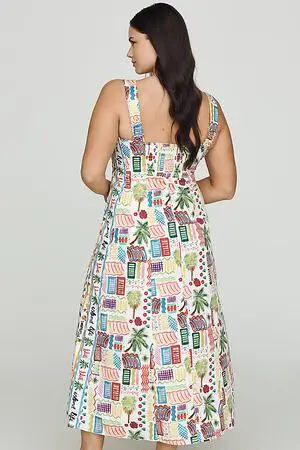 Celiab Bunya Sleeveless Maxi Dress - Green Pattern