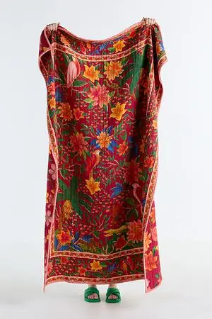 Farm Rio Cotton Printed Throw - Red