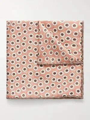 Brunello Cucinelli Polka-dot Silk Pocket - Neutrals