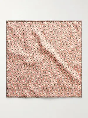 Brunello Cucinelli Polka-dot Silk Pocket - Neutrals
