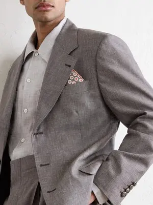 Brunello Cucinelli Polka-dot Silk Pocket - Neutrals