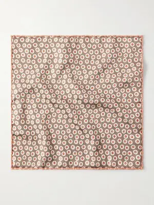 Brunello Cucinelli Polka-dot Silk Pocket - Neutrals