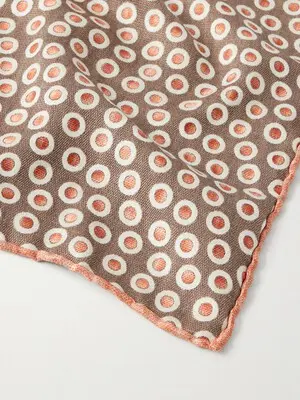 Brunello Cucinelli Polka-dot Silk Pocket - Neutrals