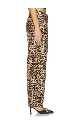 DR. DENIM Barrel Leg Cheetah Print Pants