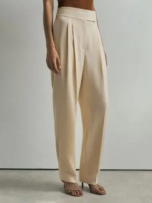 ATELIER Woven Tapered Pleated Trousers
