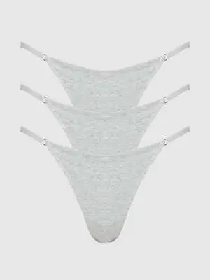 Frederick's Of Hollywood Bailey Stretch Cotton Bikini 3-pack - Multi-color