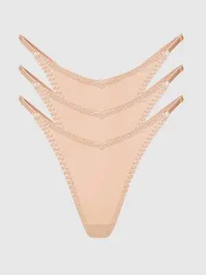 Frederick's Of Hollywood Rising Star Liquid Satin Thong 3 Pack
