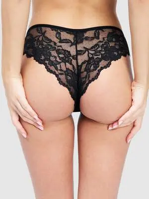 Frederick's Of Hollywood Mabel Lace Up Front Tanga 3 Pack