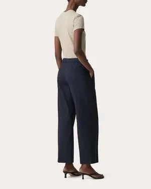Theory Classic Straight Pull-on Pants - Blue