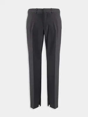 Celine Trousers Straight Fit Striped Wool Flannel