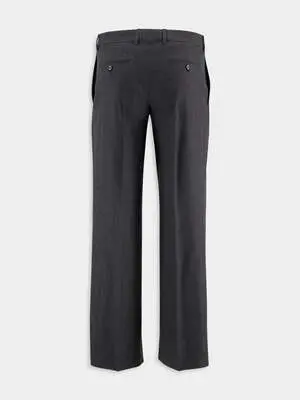 Celine Trousers Straight Fit Striped Wool Flannel