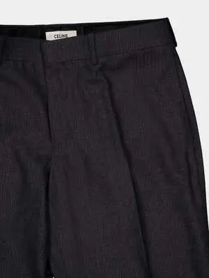 Celine Trousers Straight Fit Striped Wool Flannel