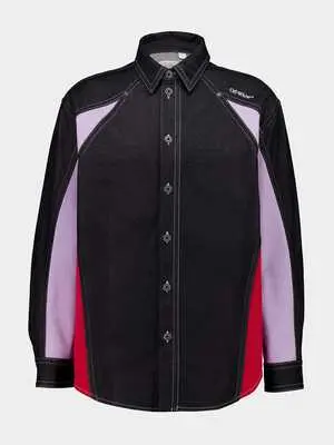 Off-White Block Denim Button-up Overshirt - Black
