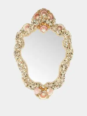 LES-OTTOMANS Natural Handmade Shell Mirror - Multicolour