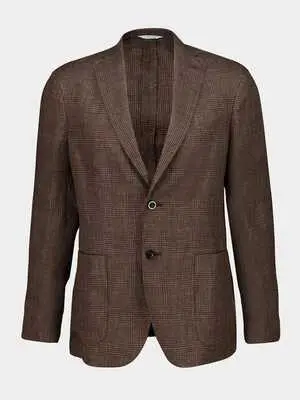 Boglioli Checked Linen Blazer - Brown