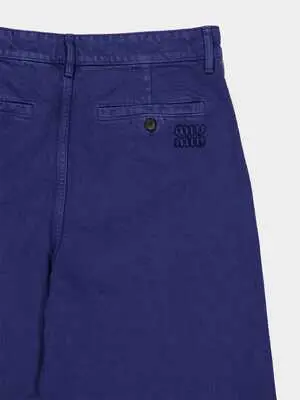 Miu Miu Garment-dyed Gabardine Straight-leg Pants