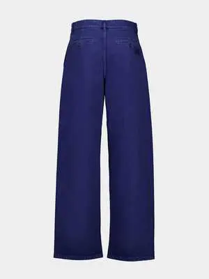 Miu Miu Garment-dyed Gabardine Straight-leg Pants - Blue