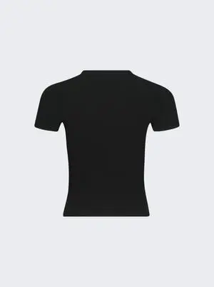 Alexander Wang Short Sleeve Top With Jacquard Logo - Black