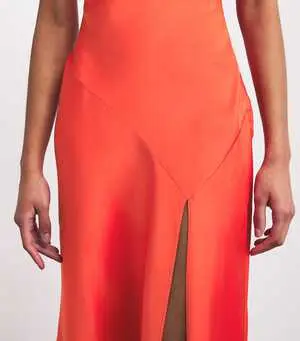 Claudie Pierlot Satin Midi Dress - Yellow