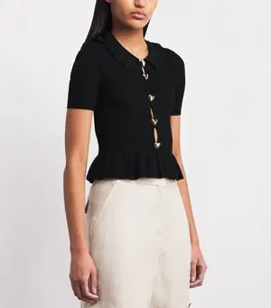 Claudie Pierlot Knitted Peplum Sweater