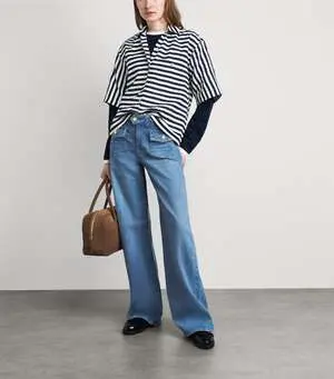 Maje Braided High-rise Flared Jeans