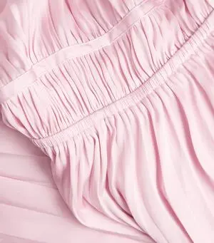 Maje Satin Pleated Maxi Dress