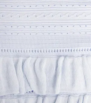 Maje Pointelle-knit Midi Skirt - Blue