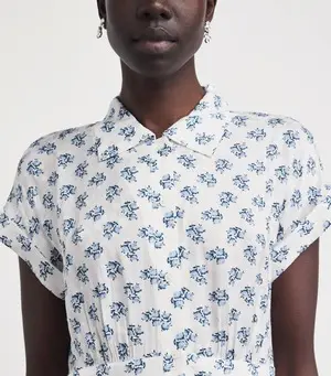 Maje Floral Print Mini Dress - Blue