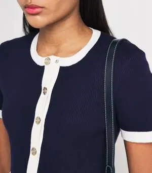 Maje Contrast-trim Cropped Cardigan