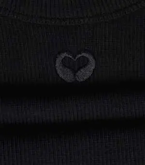 Maje Stretch-cotton Ribbed T-shirt - Black