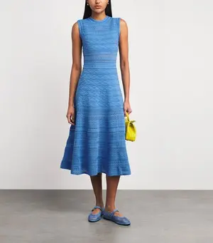Maje Pointelle-knit Midi Dress