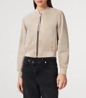 ALLSAINTS Suede Orten Bomber Jacket - Grey