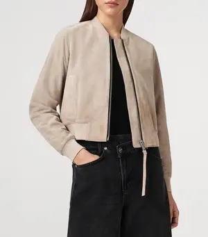 ALLSAINTS Suede Orten Bomber Jacket - Grey
