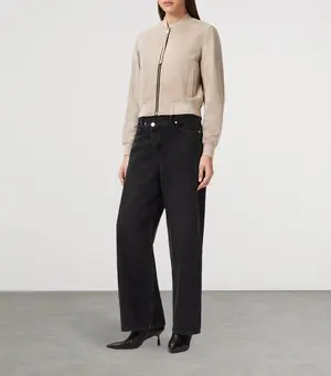 ALLSAINTS Suede Orten Bomber Jacket - Grey