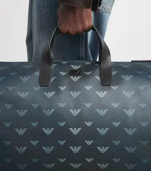 Emporio Armani Canvas Eagle Holdall - Blue