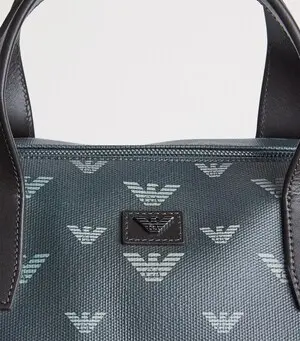 Emporio Armani Canvas Eagle Holdall - Blue