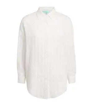 Melissa Odabash Cotton Diamanté Ziggy Shirt - White