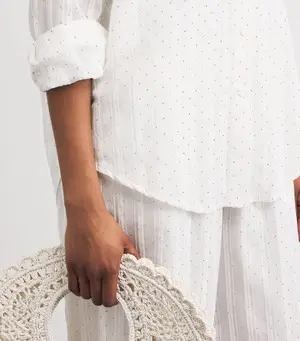 Melissa Odabash Cotton Diamanté Ziggy Shirt - White