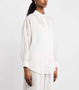 Melissa Odabash Cotton Diamanté Ziggy Shirt - White