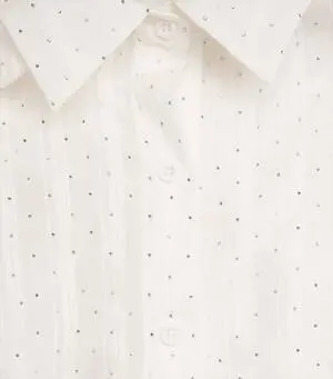 Melissa Odabash Cotton Diamanté Ziggy Shirt - White