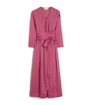 Max Mara Ramie Canvas Midi Shirt Dress