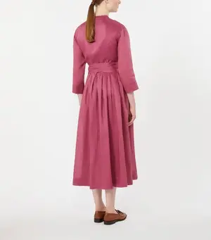 Max Mara Ramie Canvas Midi Shirt Dress