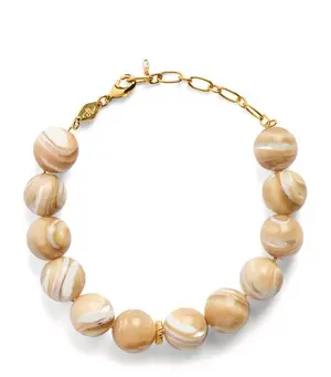 Anni Lu Gold-plated Beaded Bracelet - Beige