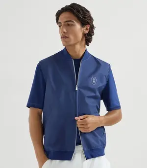 Brunello Cucinelli Technical Crest Gilet - Blue