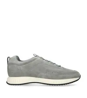 John Lobb Suede Stream Elastic Sneakers