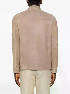BARBA NAPOLI Buttoned Leather Jacket - Neutrals