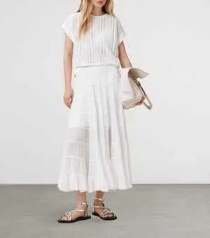 ALLSAINTS Eva Tiered Midi Skirt