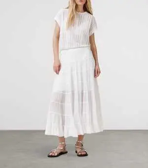 ALLSAINTS Eva Tiered Midi Skirt