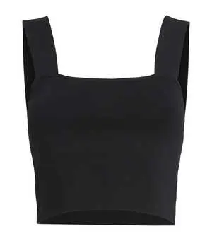 Maje Square-neck Cropped Top - Black